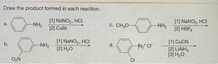 Solved Draw the product formed in each reaction. a. -NH2 [1] | Chegg.com