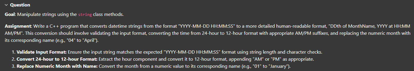Solved QuestionGoal: Manipulate strings using the string | Chegg.com