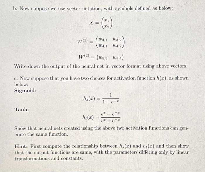 1.3 Comparing Activation Function Consider a neural | Chegg.com
