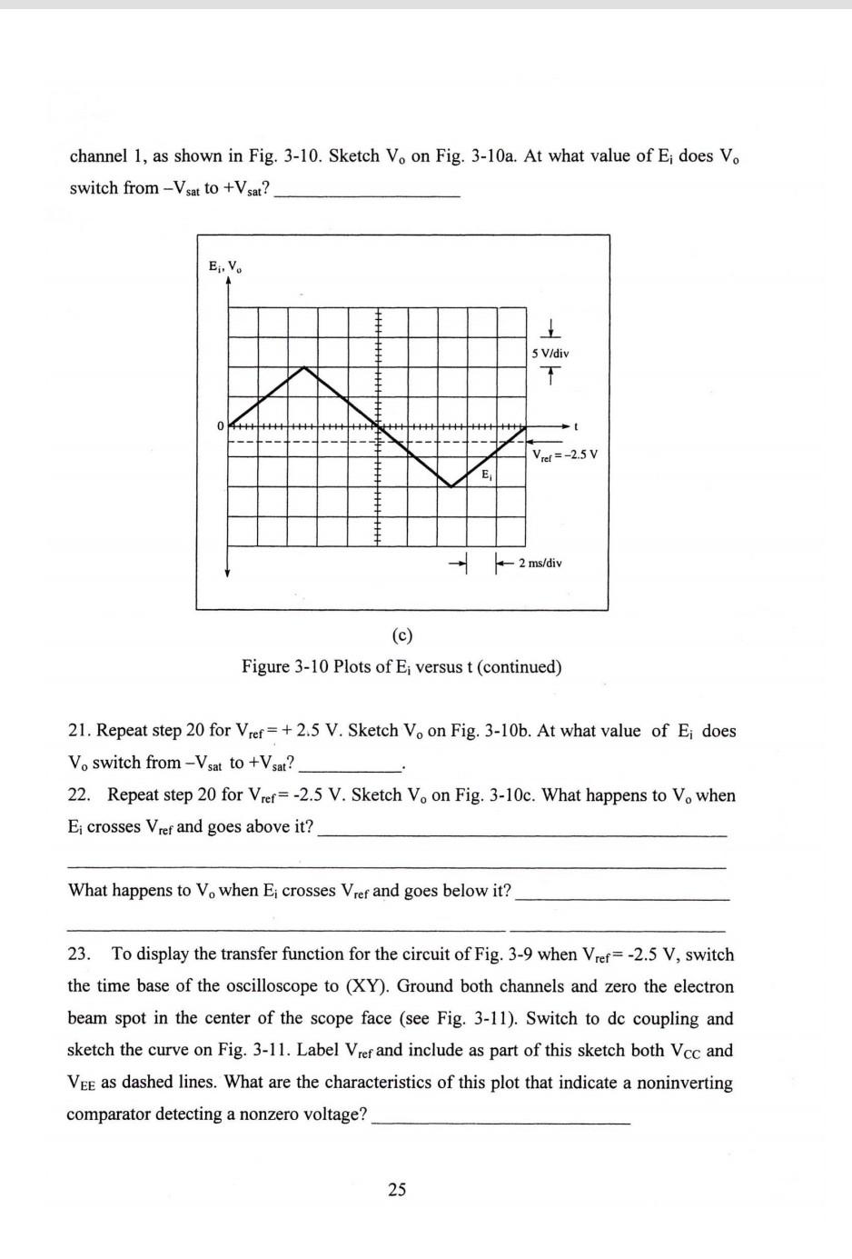 Solved Procedure D: Noninverting Voltage-Level Detector 19. | Chegg.com
