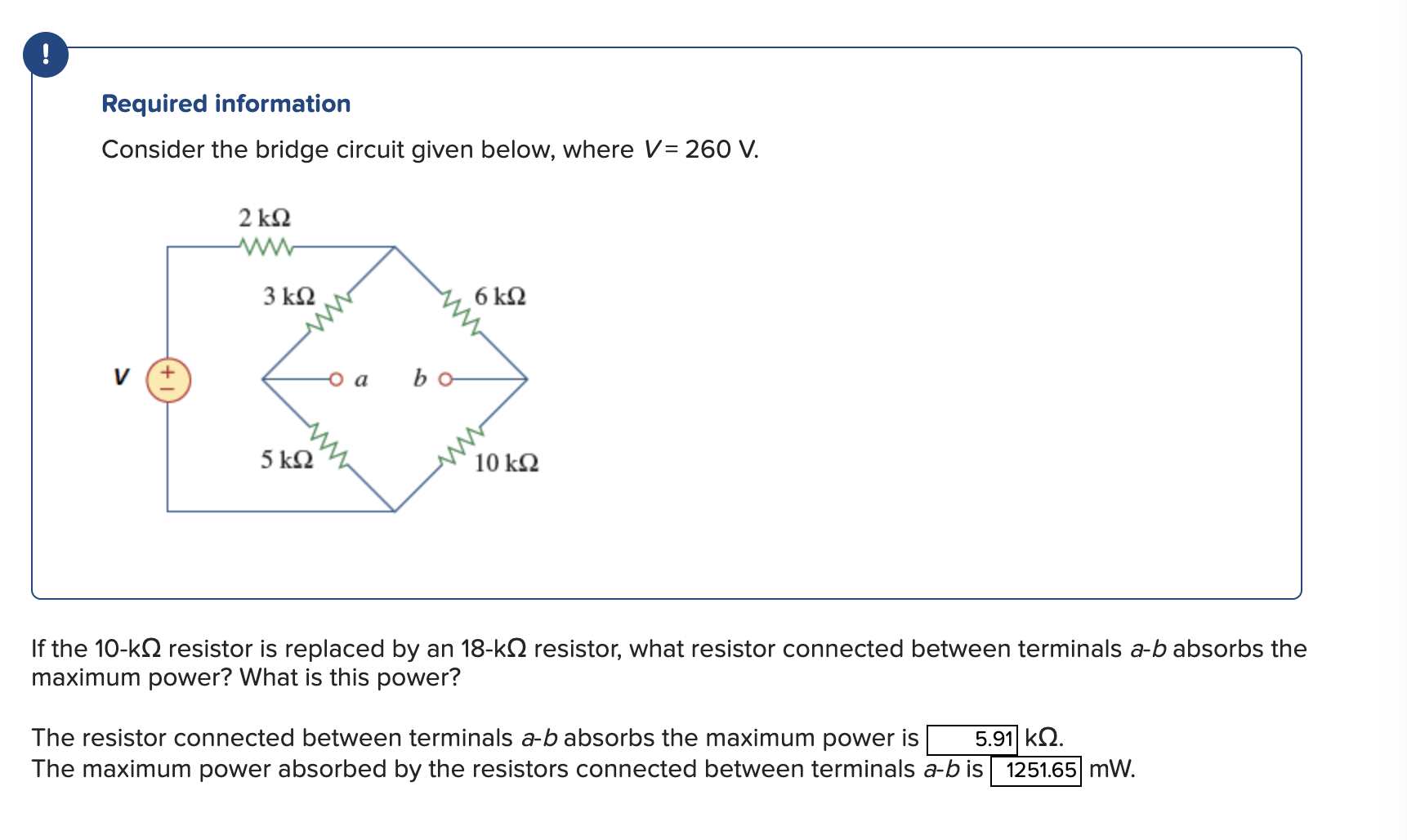 Solved !Required informationConsider the bridge circuit | Chegg.com