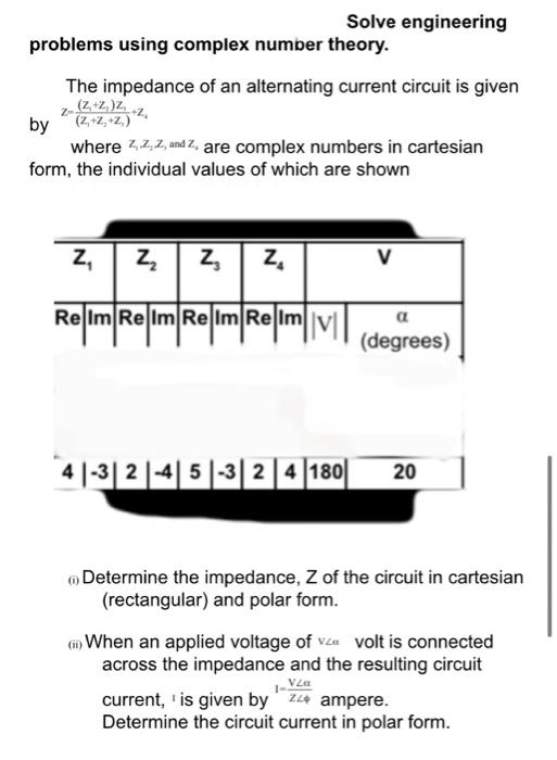 Solved Solve engineering problems using complex number | Chegg.com