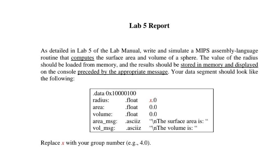 Solved Lab 5: Floating-Point Arithmetic Objectives To learn | Chegg.com