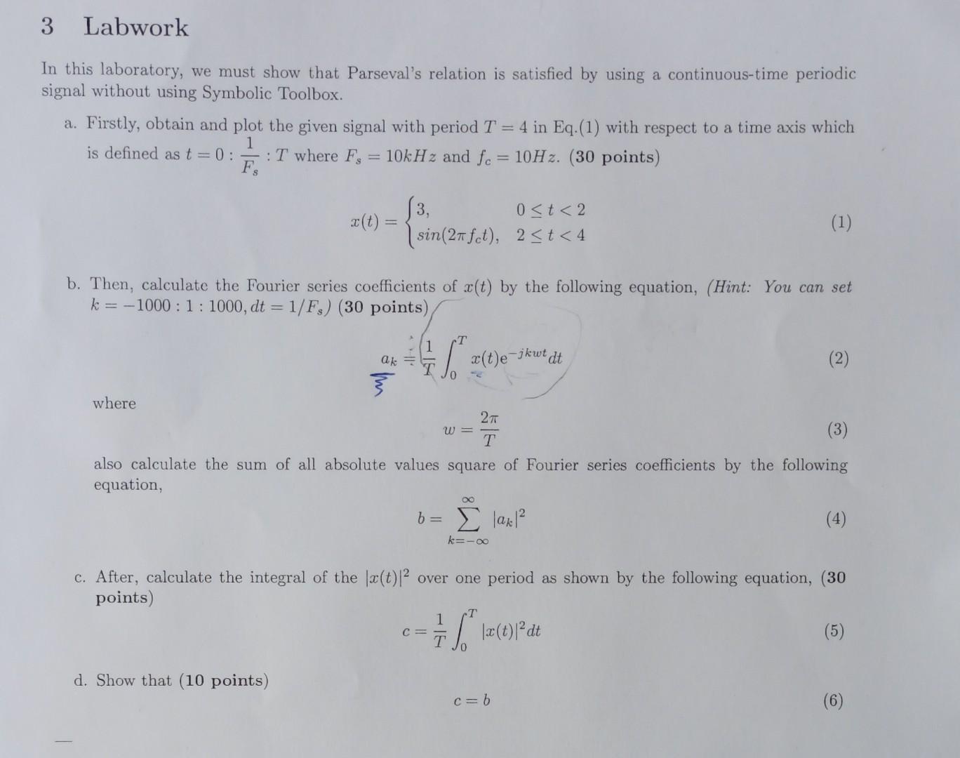 Solved 3 Labwork In this laboratory, we must show that | Chegg.com