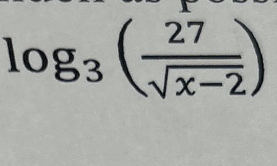 Solved log3(27x-22) | Chegg.com