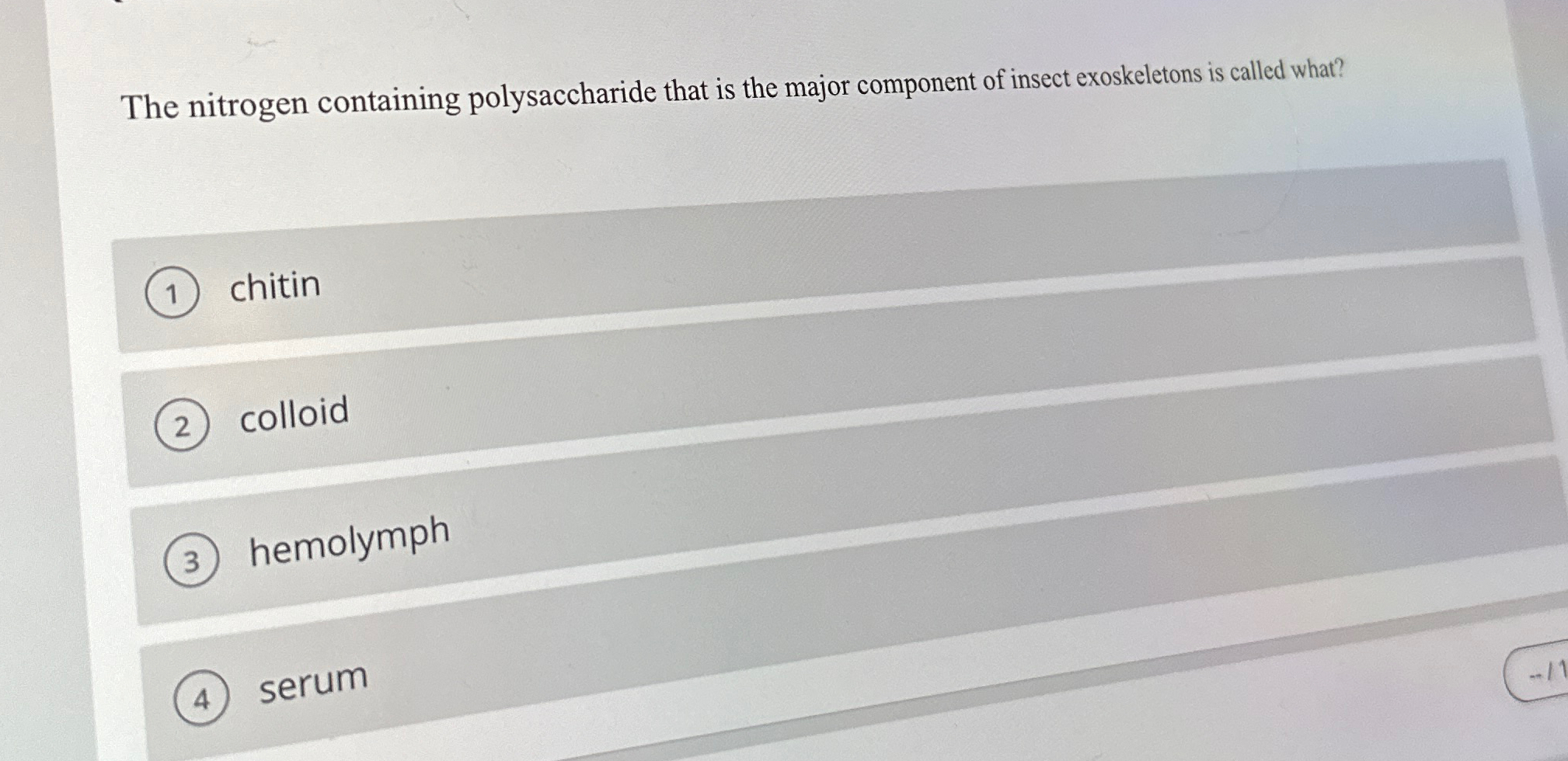 Solved The nitrogen containing polysaccharide that is the | Chegg.com
