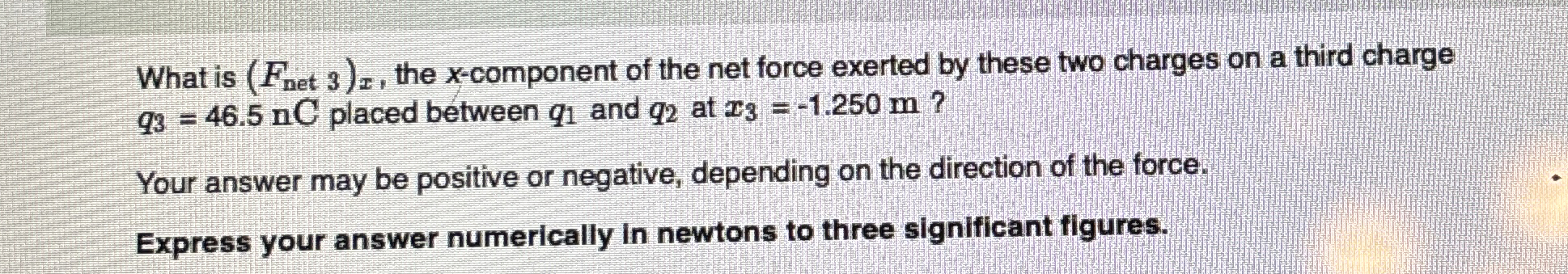 What is (Fnet 3)x, ﻿the x-component of the net force | Chegg.com