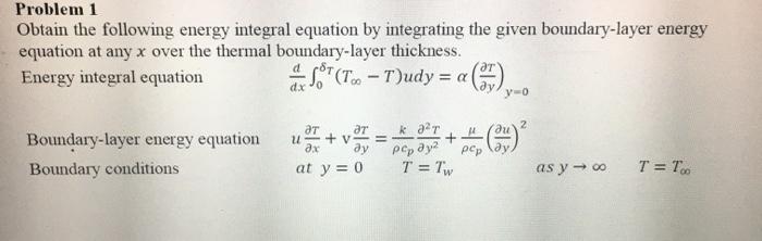 Solved Problem 1 Obtain the following energy integral | Chegg.com