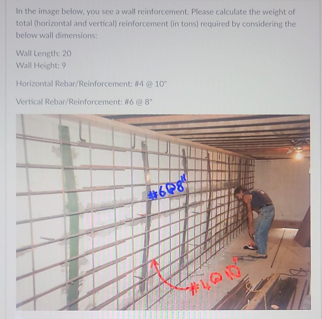 Solved In the image below, you see a wall reinforcement. | Chegg.com