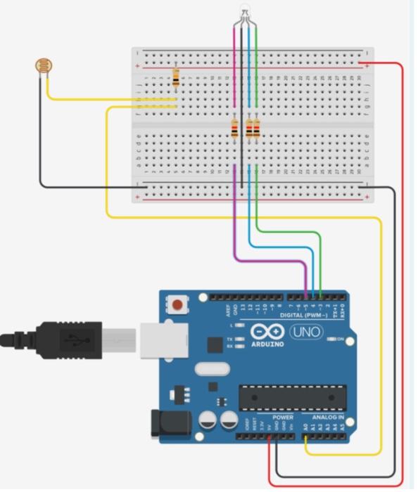 Solved It is given that the photo sensor Arduino circuit is | Chegg.com