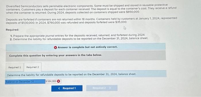Solved Diversified Semiconductors sells perishable | Chegg.com