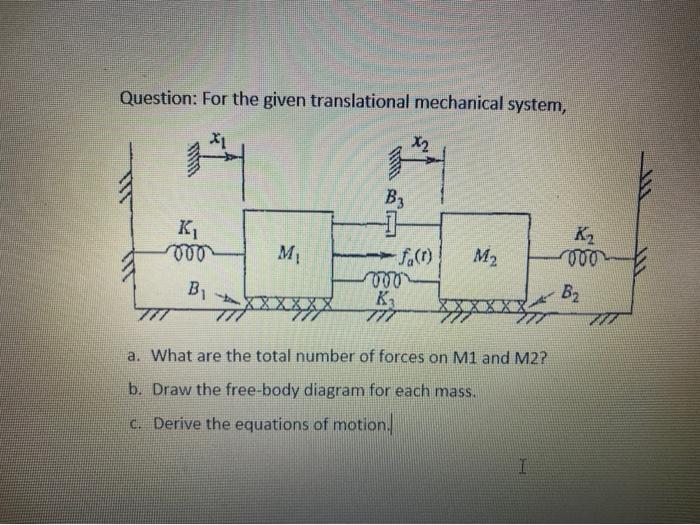 Solved Question: For the given translational mechanical | Chegg.com Solved Question: For the given translational mechanical | Chegg.com