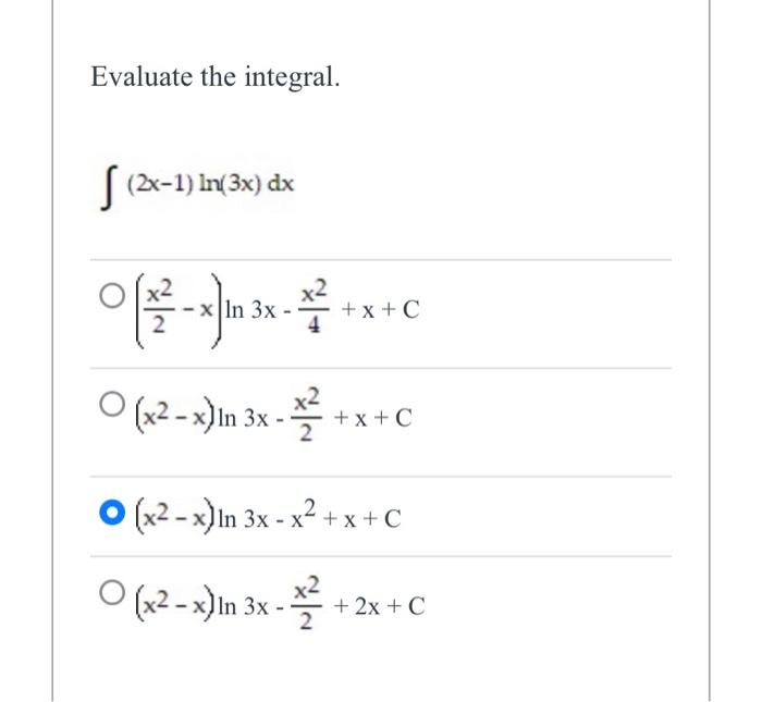 Solved Evaluate the integral. ၂x S x3 cos 2x dx 3 3 © {x? | Chegg.com