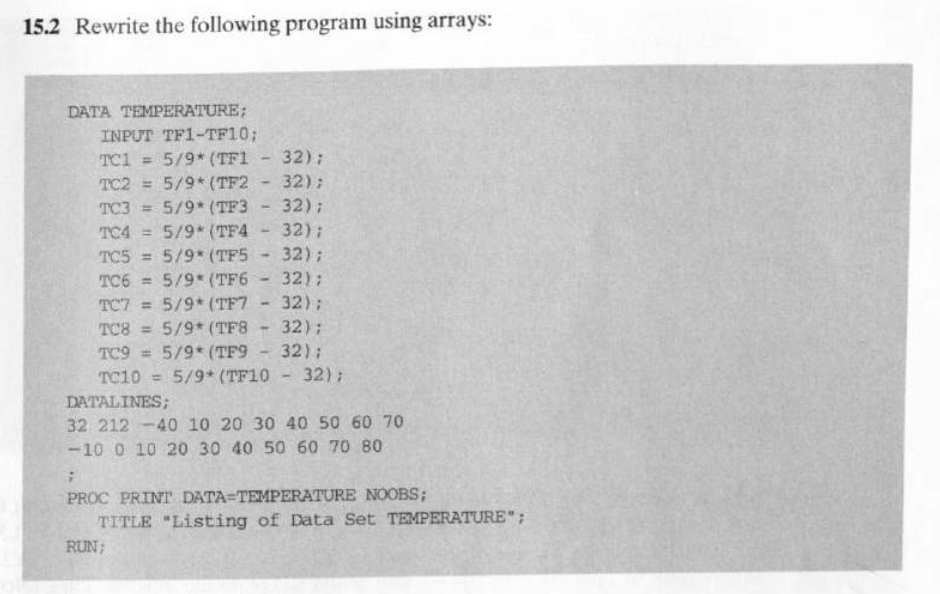 Solved USING SAS ﻿15.2 ﻿Rewrite the following program using | Chegg.com