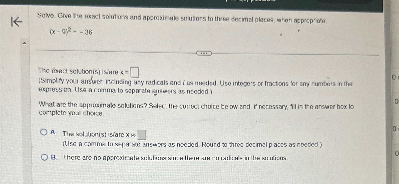 Solved Solve. Give the exact solutions and approximate | Chegg.com