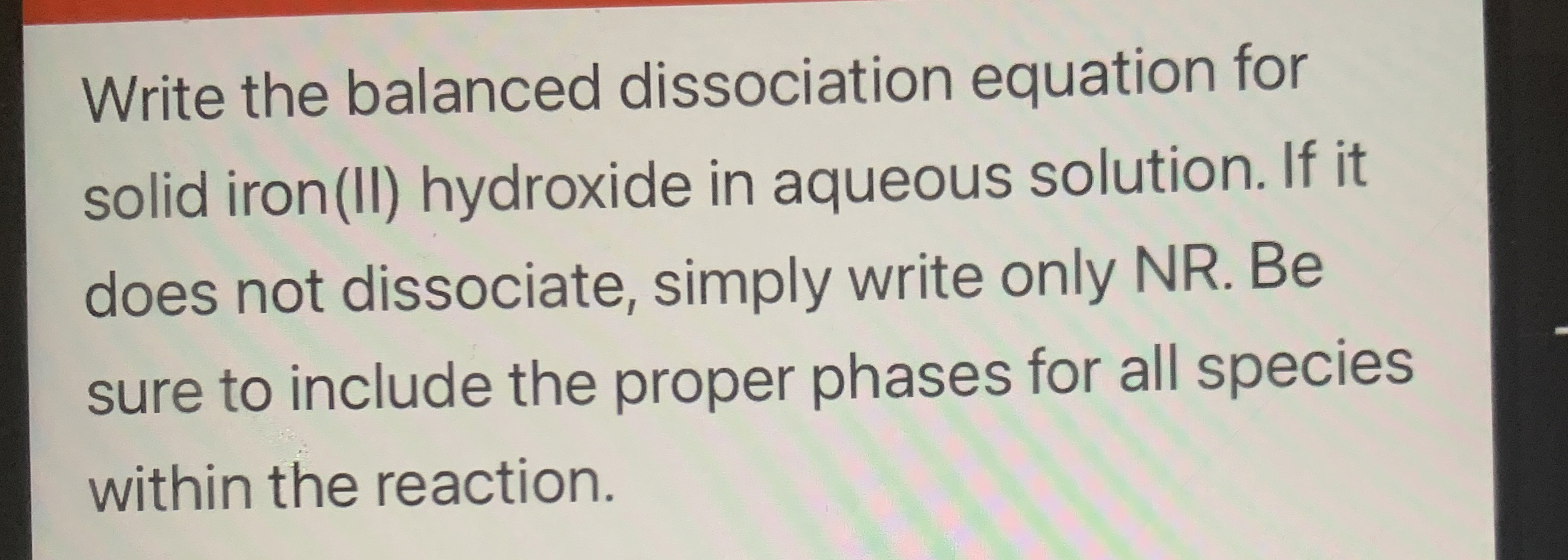 Solved Write the balanced dissociation equation forsolid | Chegg.com Solved Write the balanced dissociation equation forsolid | Chegg.com
