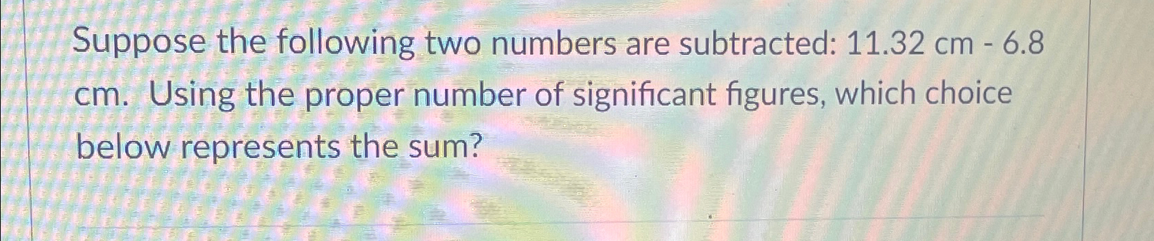 Solved Suppose the following two numbers are subtracted: | Chegg.com
