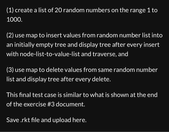 (1) create a list of 20 random numbers on the range 1 | Chegg.com