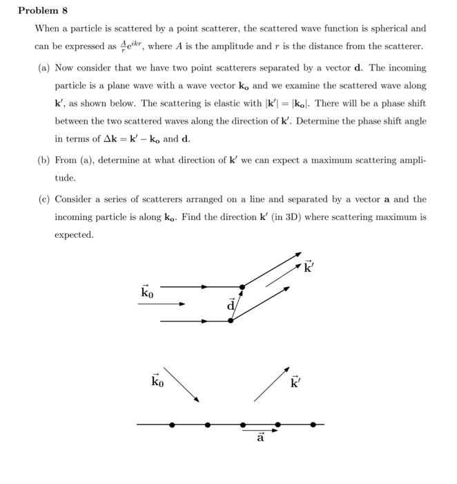 Solved Problem 8 When a particle is scattered by a point | Chegg.com