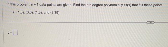 Solved Find a curve of the form y=A+xB that passes through | Chegg.com