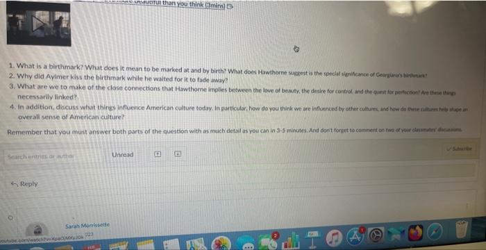 1. What is a birthmark? What does it mean to be | Chegg.com