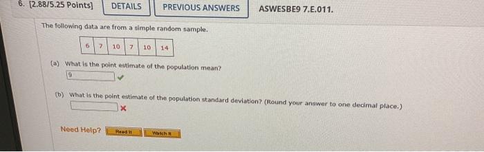 The following data are from a simple random sample. | Chegg.com
