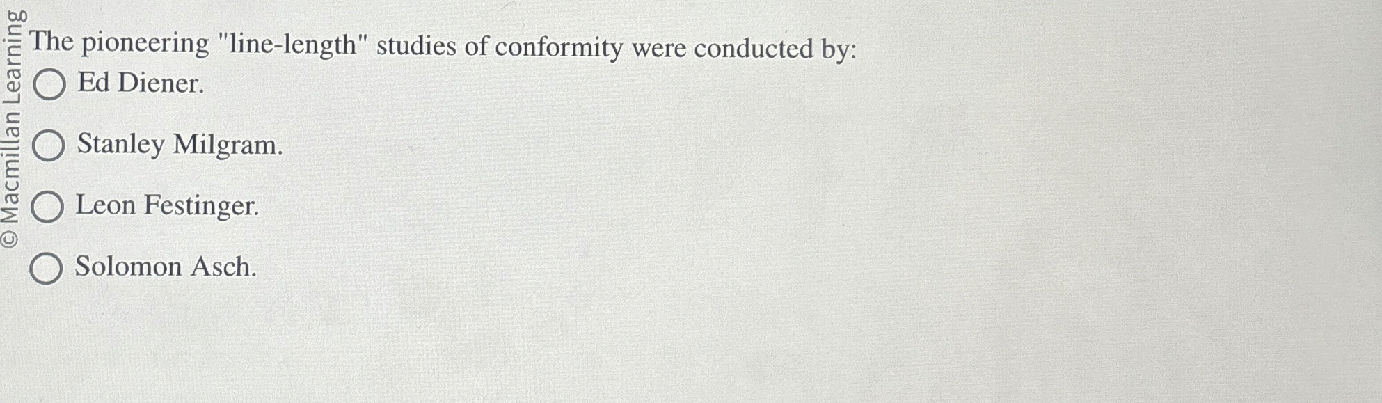 Solved The pioneering "line-length" studies of conformity | Chegg.com