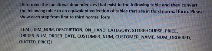 Solved Determine The Functional Dependencies That Exist In