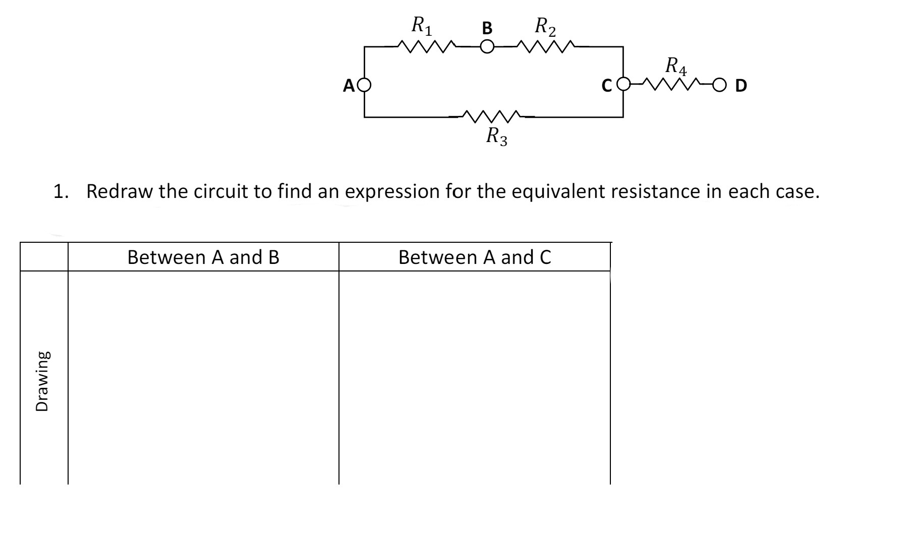 Solved Redraw the circuit to find an expression for the | Chegg.com