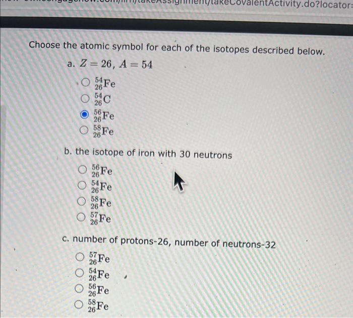 Solved Choose the atomic symbol for each of the isotopes | Chegg.com
