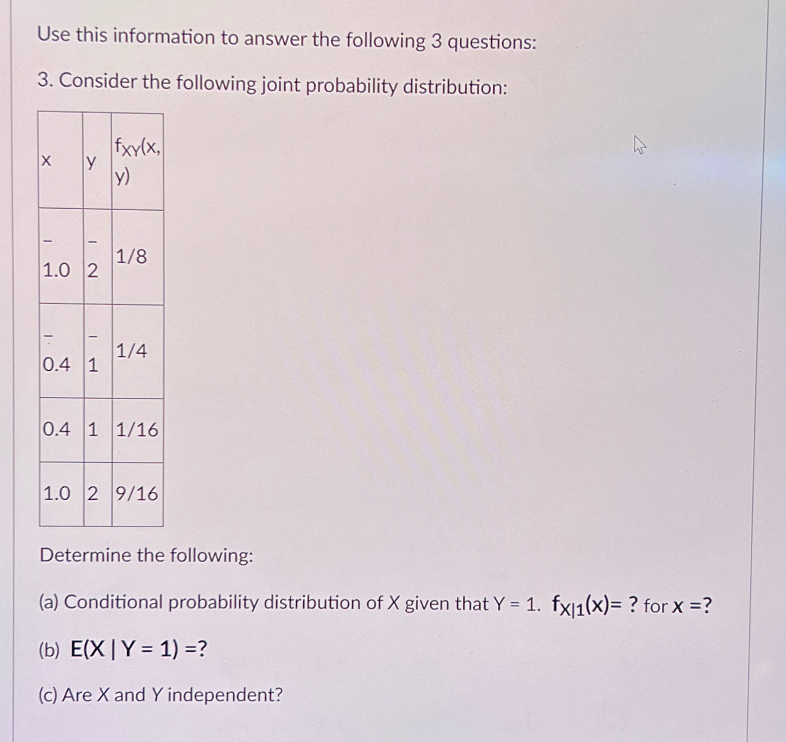 Solved Use this information to answer the following 3 | Chegg.com