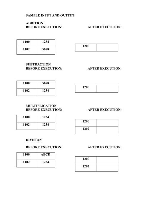 Solved ARITHMETIC AND LOGICAL OPERATIONS USING 8086 AIM: To | Chegg.com