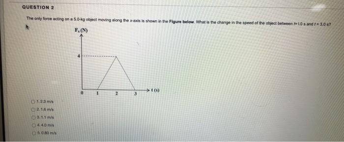 Solved Question 2 The Only Force Acting On A 50 Kg Object