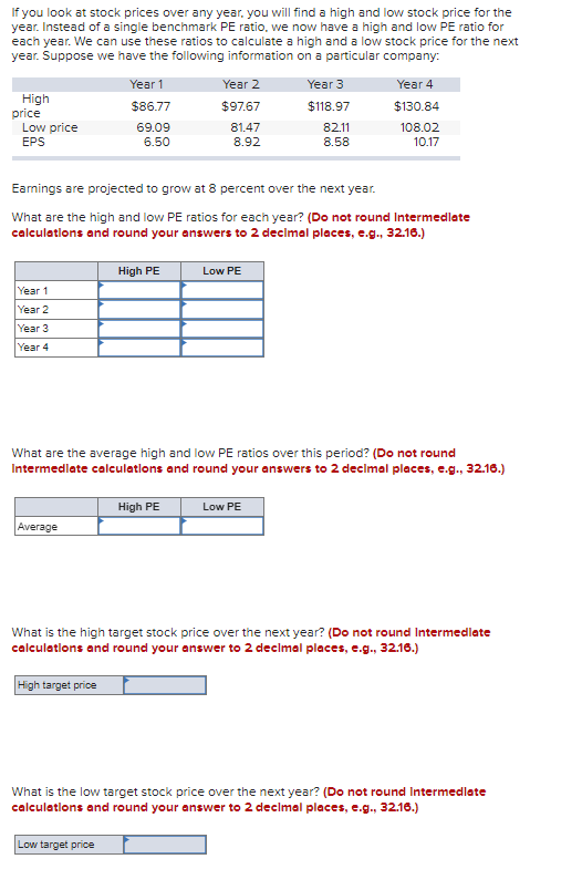 Solved If you look at stock prices over any year, you will | Chegg.com