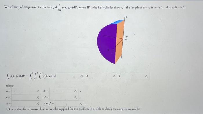 Solved Write limits of integration for the integral | Chegg.com