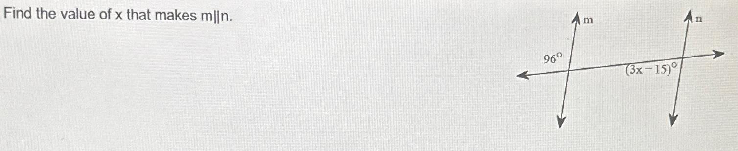 Solved Find the value of x ﻿that makes m||n. | Chegg.com