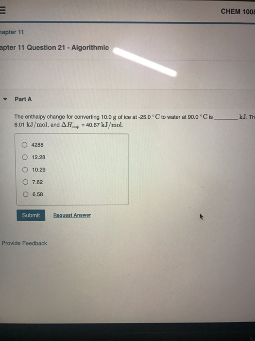Solved CHEM 100€ hapter 11 apter 11 Question 21 - | Chegg.com