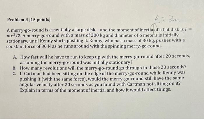 [Solved]: A merry-go-round is essentially a large disk - an