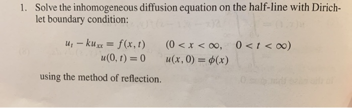 Solved Solve the inhomogeneous diffusion equation on the | Chegg.com
