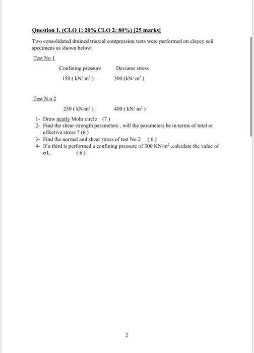 Solved Question 1. (CLO 1: 20% CLO 2: 80%) 125 marks Two | Chegg.com