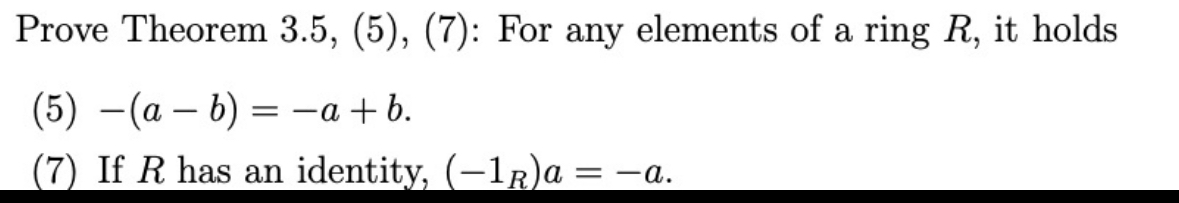 Solved Prove Theorem 3.5, (5), (7): For any elements of a | Chegg.com