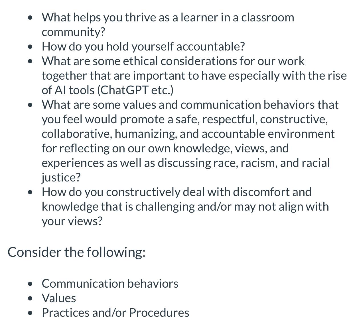 Solved What helps you thrive as a learner in a classroom | Chegg.com