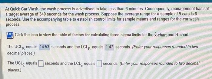 Solved More Info Factors for calculating three-sigma limits | Chegg.com