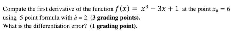 Solved Compute the first derivative of the function f(x) = | Chegg.com
