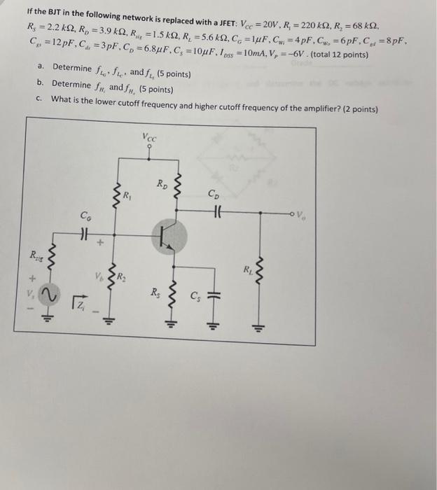 Solved For the BJT network below: VCC=14 | Chegg.com
