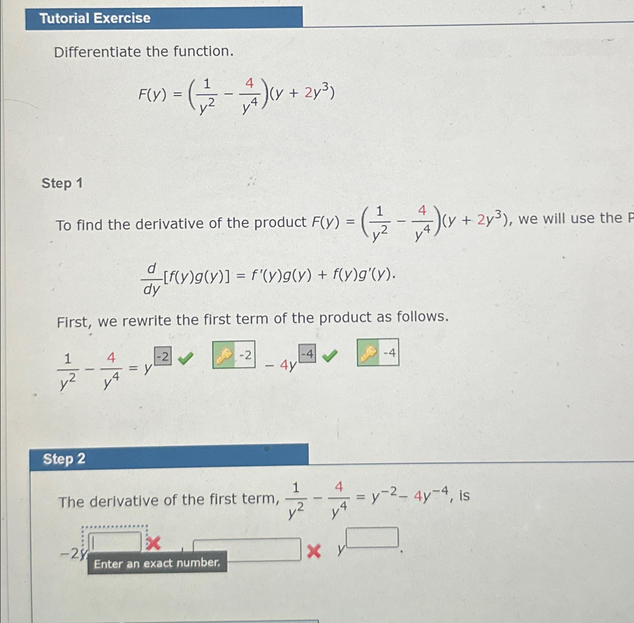 Solved Tutorial ExerciseDifferentiate the | Chegg.com
