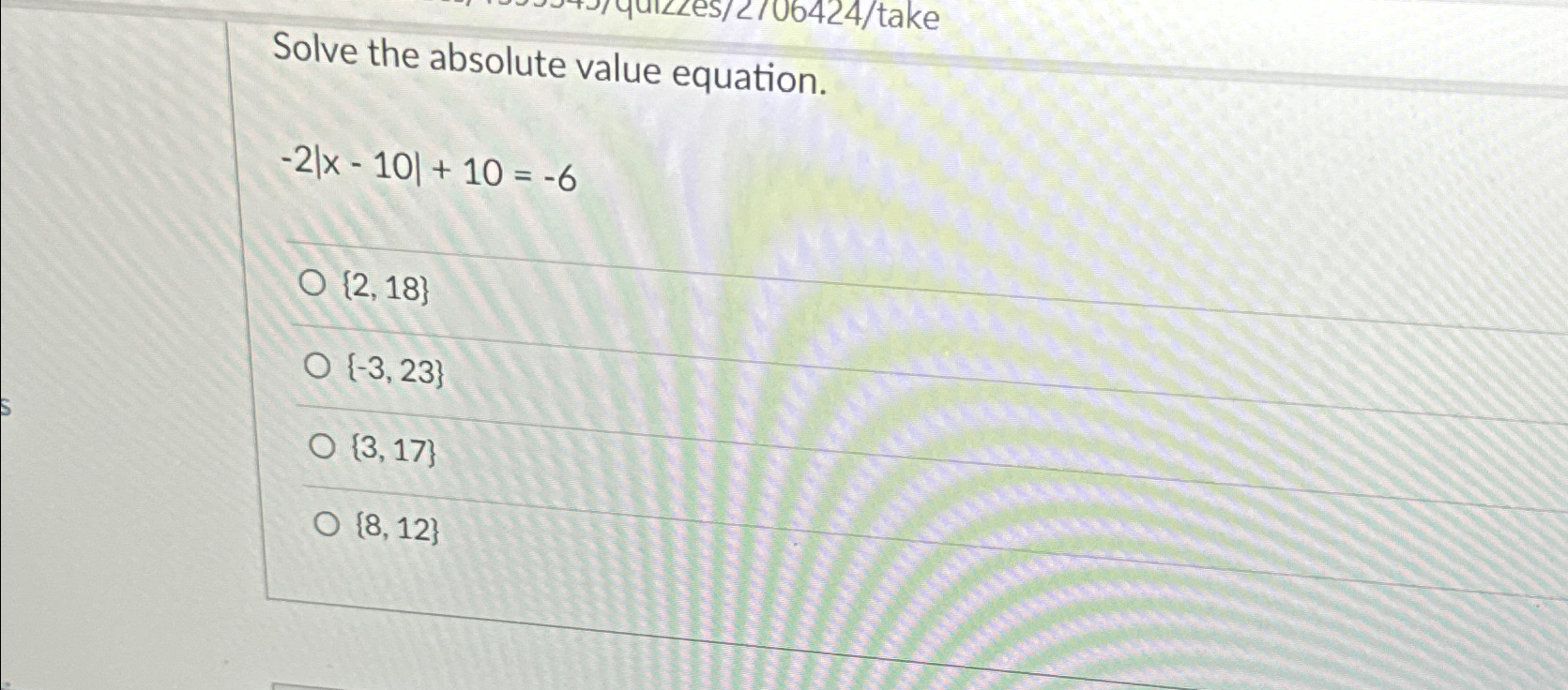 Solved Solve the absolute value | Chegg.com