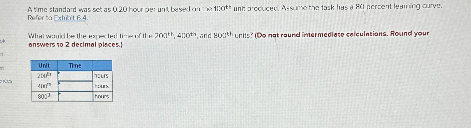 Solved A time standard was set as 0.20 ﻿hour per unit based | Chegg.com