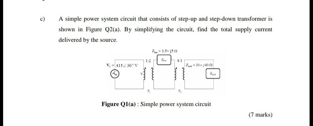 Solved A simple power system circuit that consists of | Chegg.com