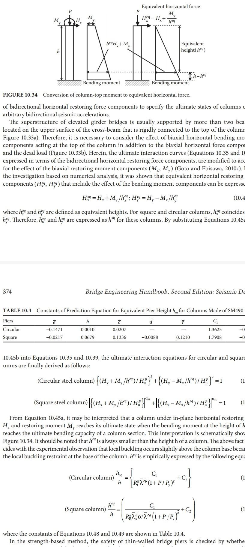 Solved Equivalent horizontal force P M | Heq=H. + heq helH+M | Chegg.com